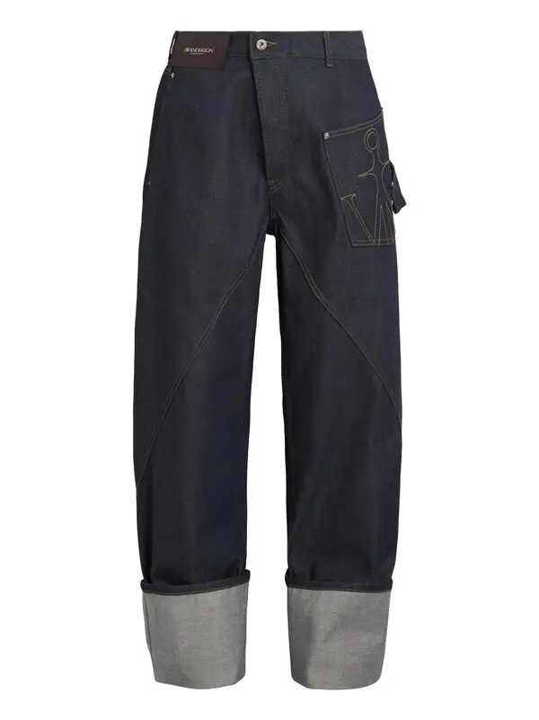 JW Anderson Twisted Turn-up Relaxed Jeans - Blue