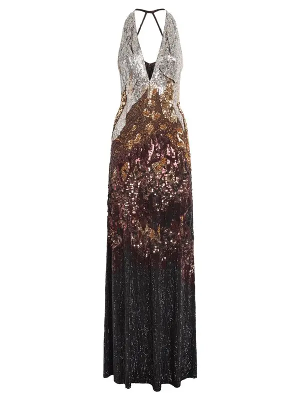 Jenny Packham Embellished Wild Rose Gown - Brown
