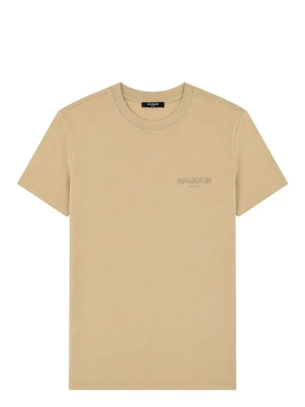 Balmain T-shirt Con Logo Vintage - Beige