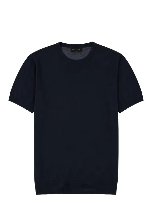 ROBERTO COLLINA Maglia A Manica Corta In Cotone - Blue