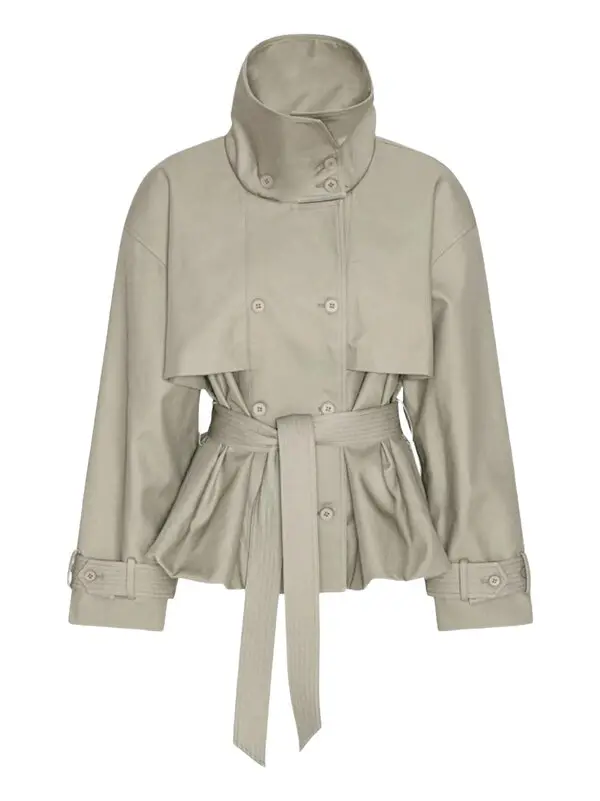 ROTATE BY BIRGER CHRISTENSEN Double-breasted Utility Jacket With Tie Waist - Beige