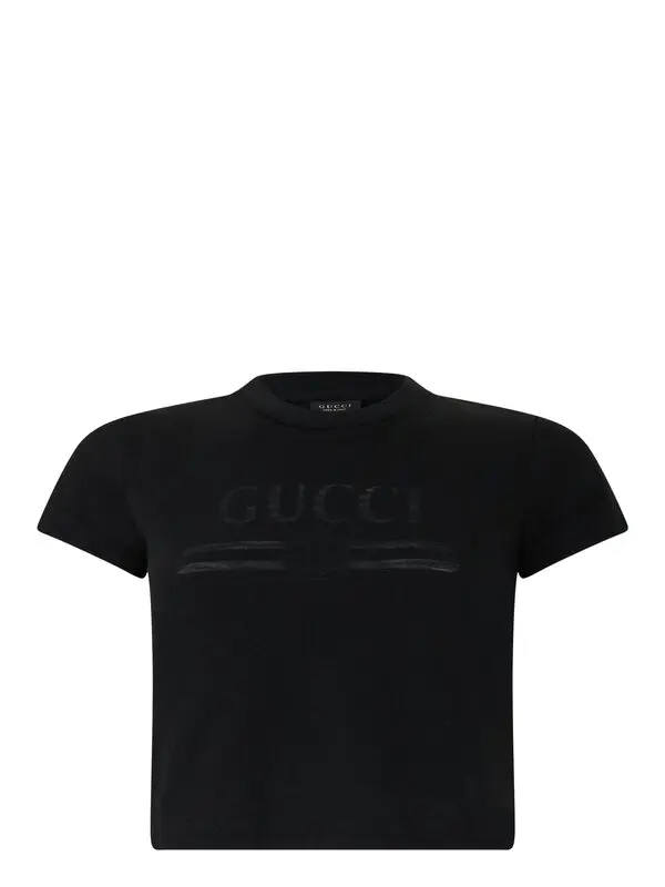Gucci Cotton Blend T-shirt With Crewneck - Black