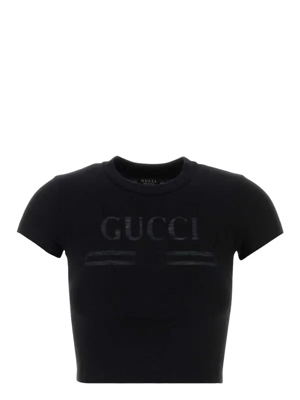 Gucci Cotton Blend T-shirt With Crewneck - Black