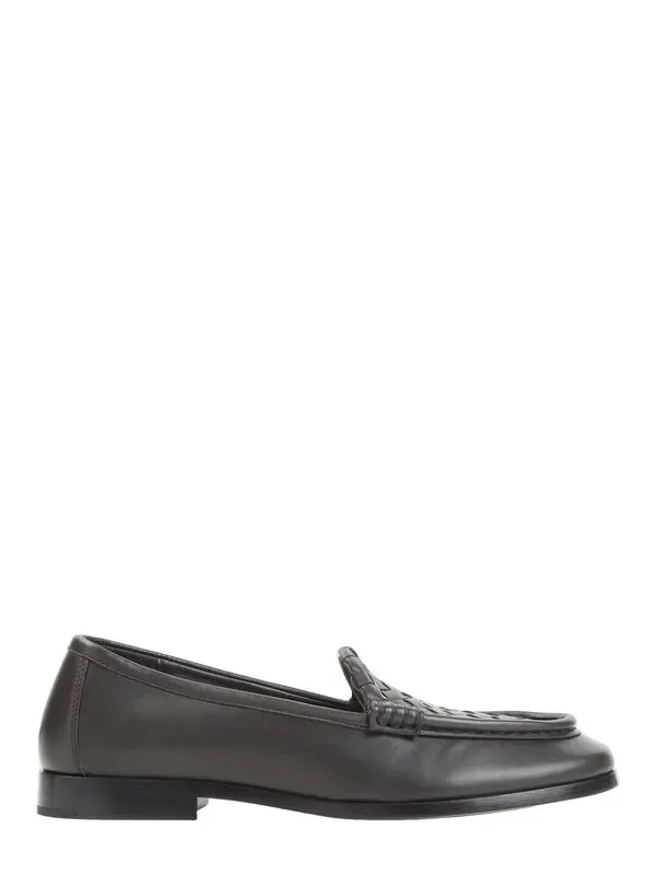 Bottega Veneta Woven Lamb Leather Loafers - Brown