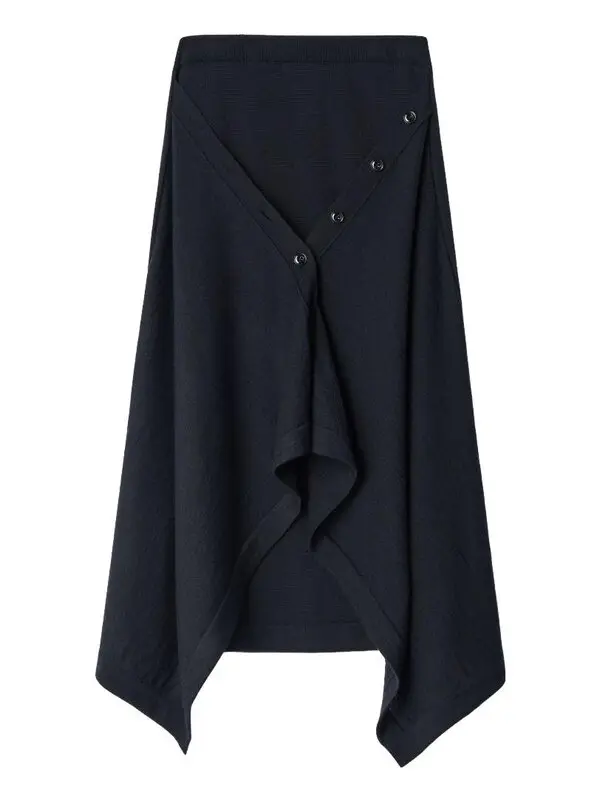 LEMAIRE Wool Blend Midi Skirt - Black