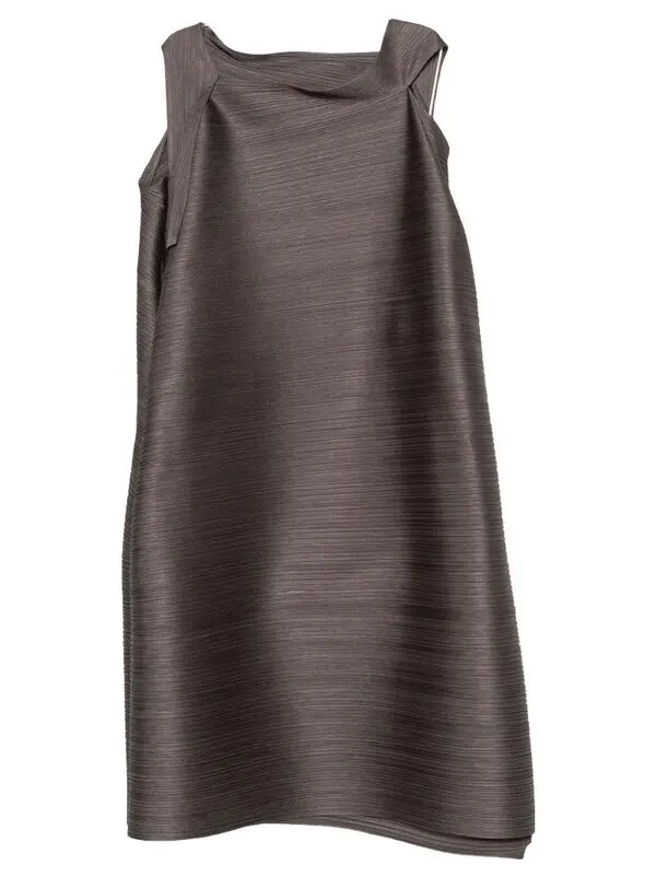 Issey Miyake Pleated Midi Dress - Grey