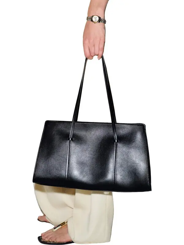 REFORMATION Elena Leather Tote Bag - Black