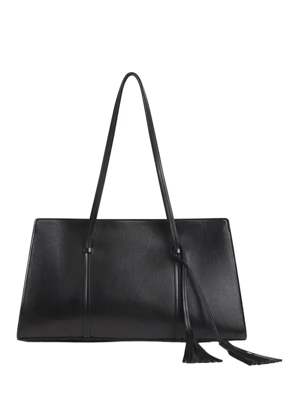 REFORMATION Elena Leather Tote Bag - Black