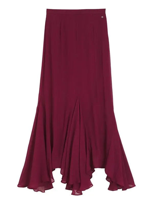 BOSS Midi Skirt With Asymmetric Hemline - Light Red
