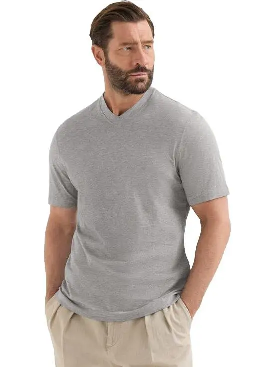 Brunello Cucinelli Cotton Jersey V-neck T-shirt - Medium Grey