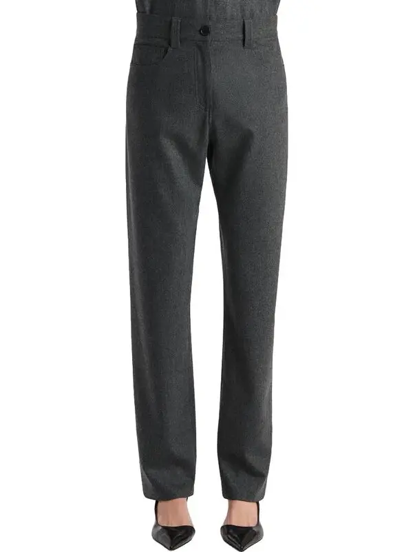 Khaite Callum Tapered Wool Pants - Storm