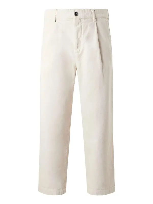 Barena Venezia Straight-leg Pleated Cotton-drill Trousers - Ecru
