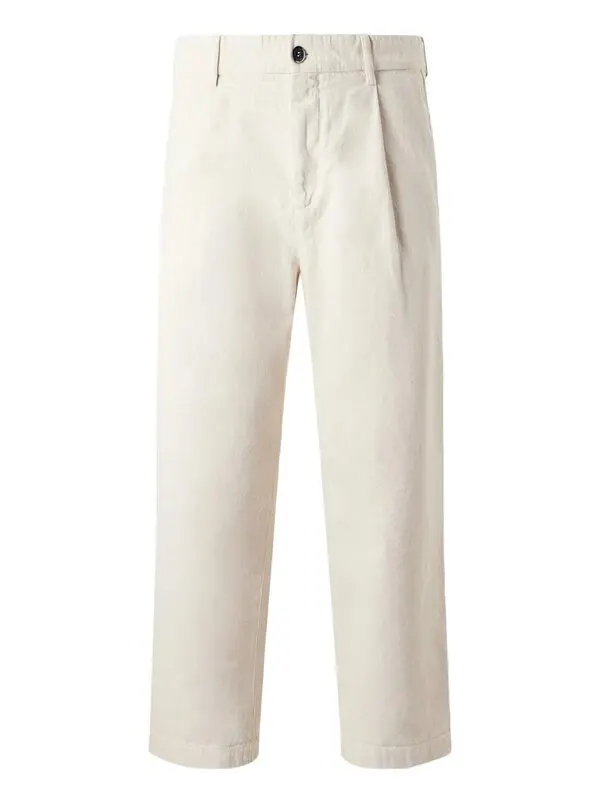 Barena Venezia Straight-leg Pleated Cotton-drill Trousers - Neutrals