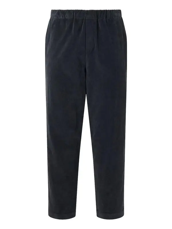 Barena Venezia Garment-dyed Stretch Cotton-moleskin Trousers - Blue