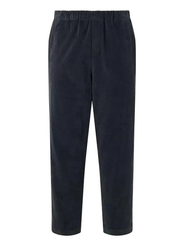 Barena Venezia Garment-dyed Stretch Cotton-moleskin Trousers - Navy