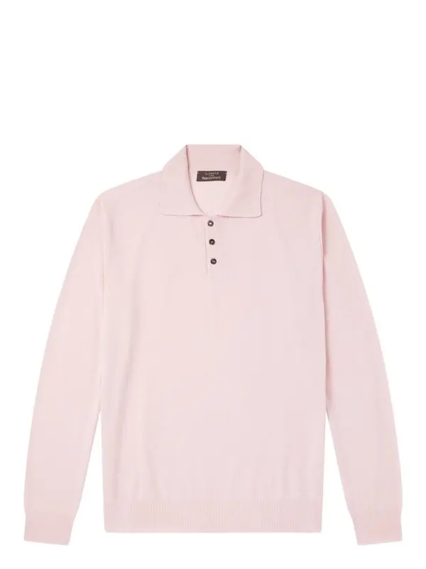 SLOWEAR Zanone Cashmere-blend Polo Sweater - Pink
