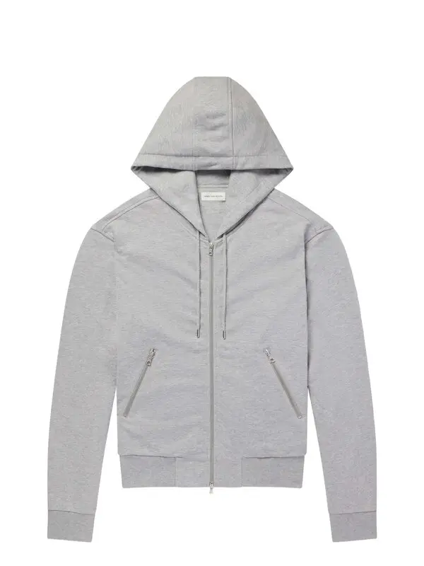 Dries Van Noten Zip-up Cotton Hoodie - Gray