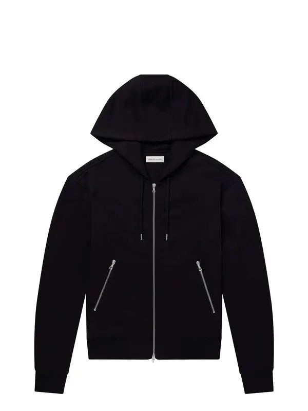 Dries Van Noten Cotton-jersey Zip-up Hoodie - Black
