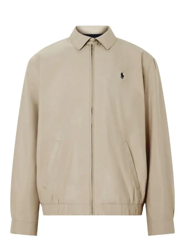 Polo Ralph Lauren Logo Embroidered Recycled Shell Jacket - Beige