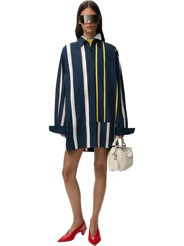 Loewe Striped Cotton Poplin Shirt Dress - Multicolor