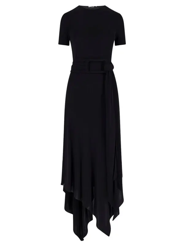 Alaïa Viscose Jersey Maxi Belt Dress - Black