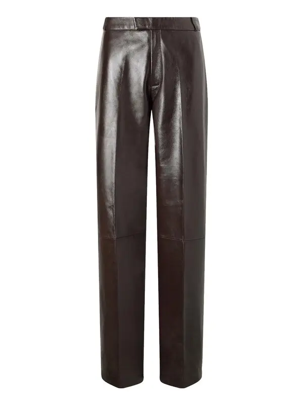 ARMA Palermo Leather Straight-leg Trousers - Brown