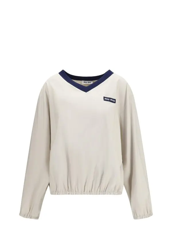 Miu Miu Pongé Tec Sweatshirt - Cream