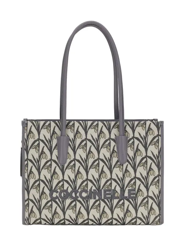 COCCINELLE Jacquard Tote Bag - Grey