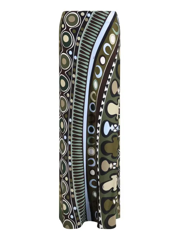 Emilio Pucci Satin Skirt With Solei Print - Multicolour