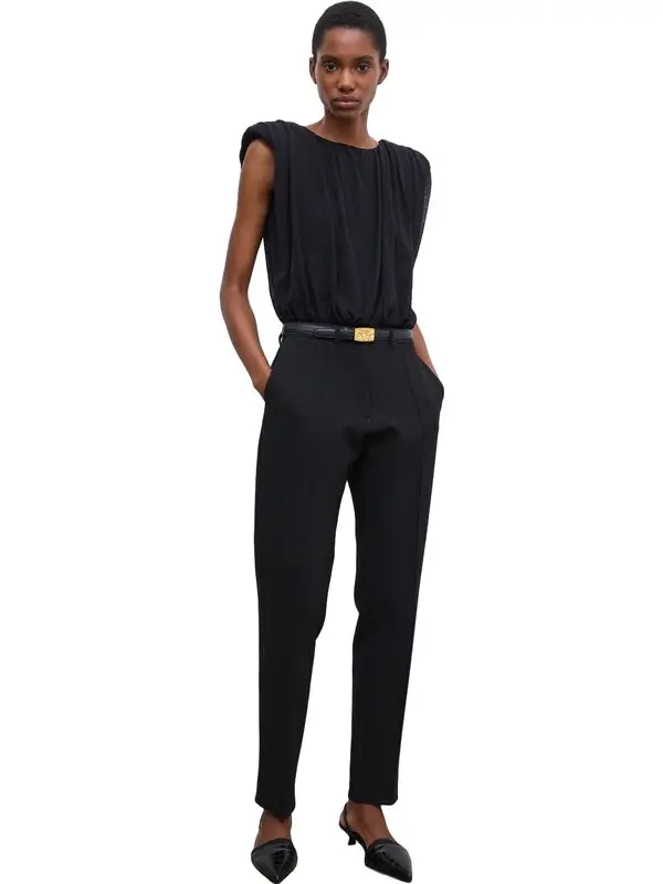 HOUSE OF DAGMAR Draped Knit Bodysuit - Black