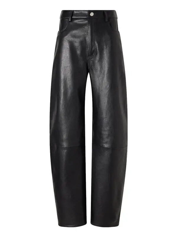 ARMA Leather Wide-leg Pants - Black