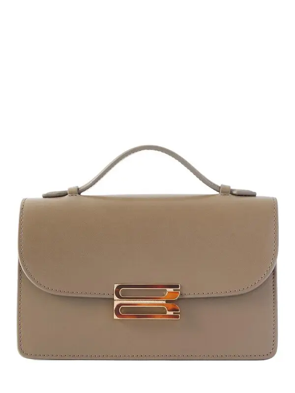 Victoria Beckham Dorian Leather Clutch - Gray