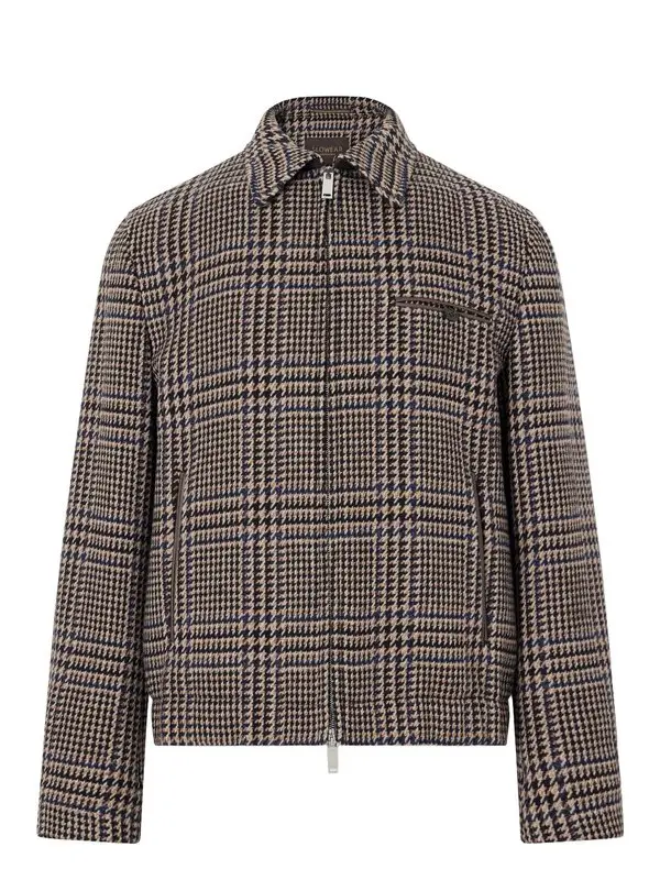 SLOWEAR Montedoro 'il Primo' Checked Stretch-wool Blouson Jacket - Brown