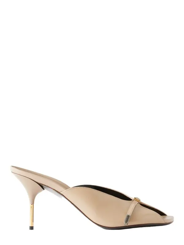 Versace Nyx Leather Mules - Neutrals