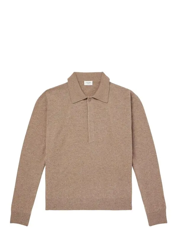 Saint Laurent Wool Polo Sweater - Brown