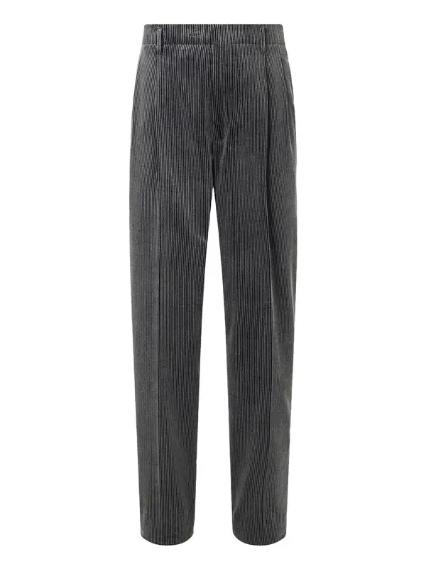 Brunello Cucinelli Straight-leg Cotton-corduroy Trousers - Gray