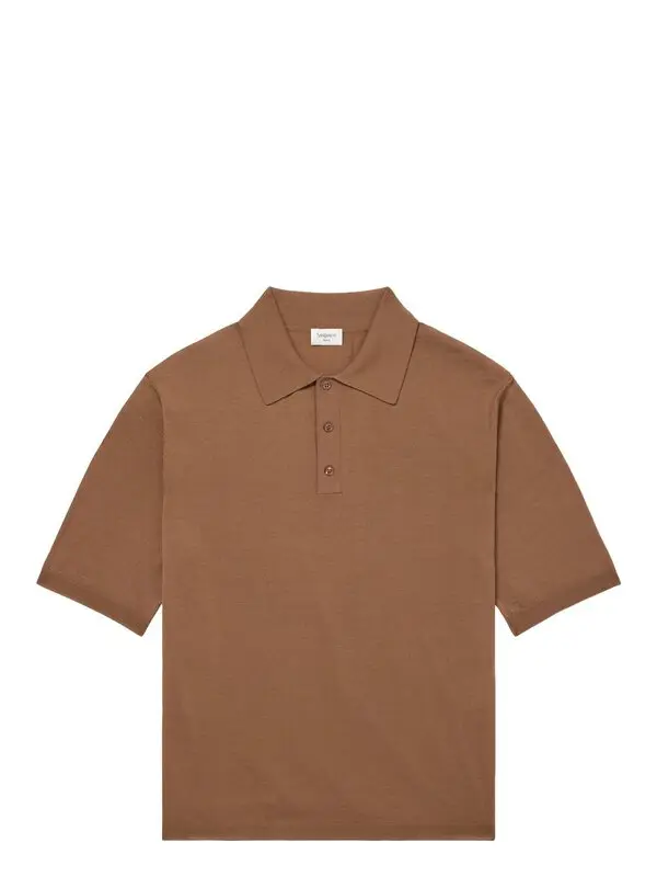 Saint Laurent Wool Polo Shirt - Brown