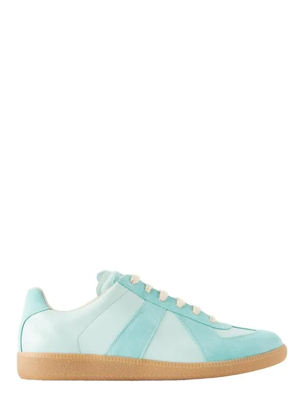MAISON MARGIELA Replica Leather And Suede Sneakers - Blue