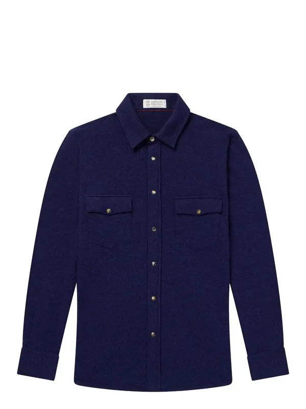 Brunello Cucinelli Cashmere Shirt - Navy