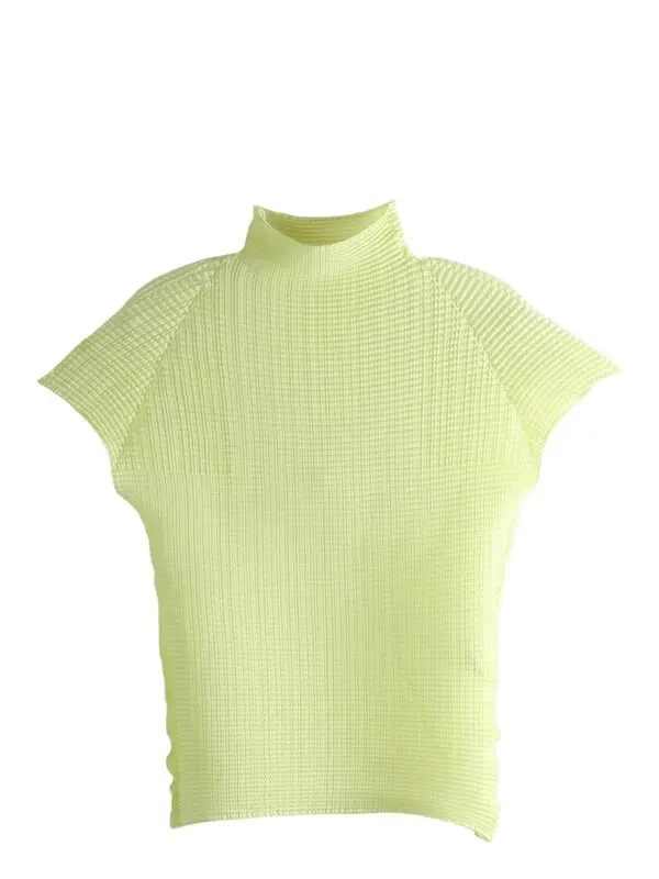 Issey Miyake Wooly Pleats-66 Top - Yellow