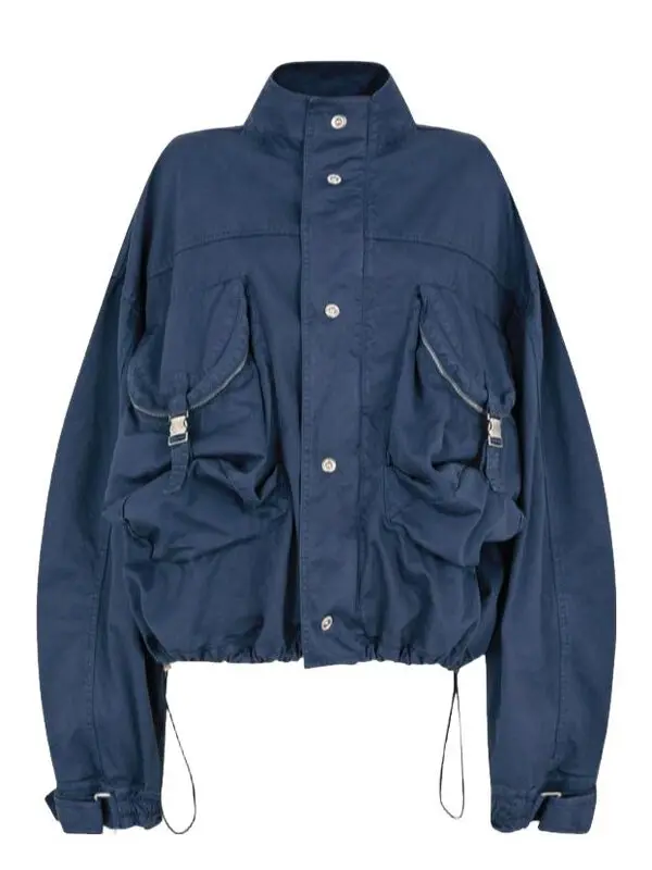 Attico Washed Bomber Jacket - Blue