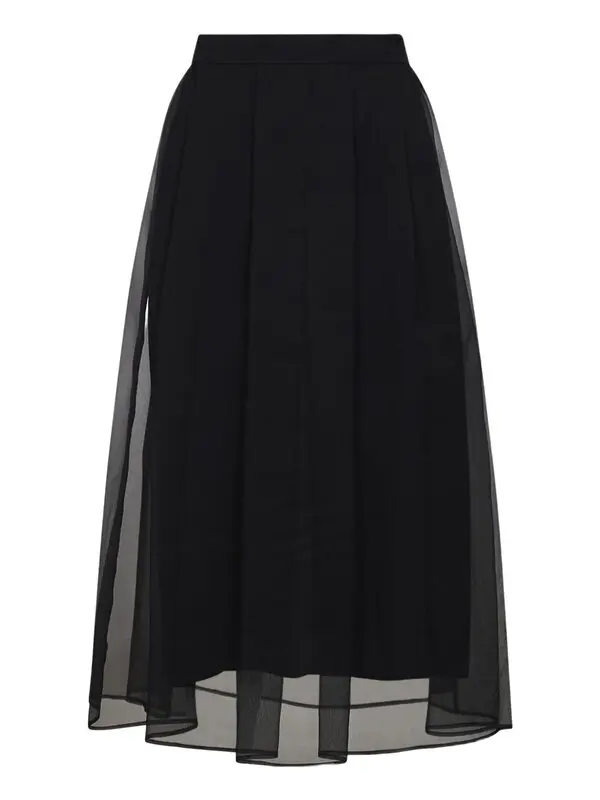 Brunello Cucinelli Layered Pleated Skirt - Black