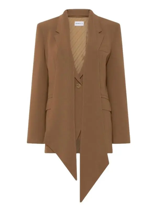 Marella Single-breasted Blazer - Brown