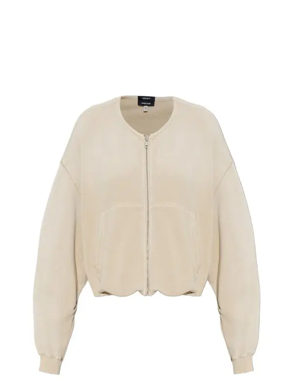R13 Zip-up Hoodie With Pockets - Beige