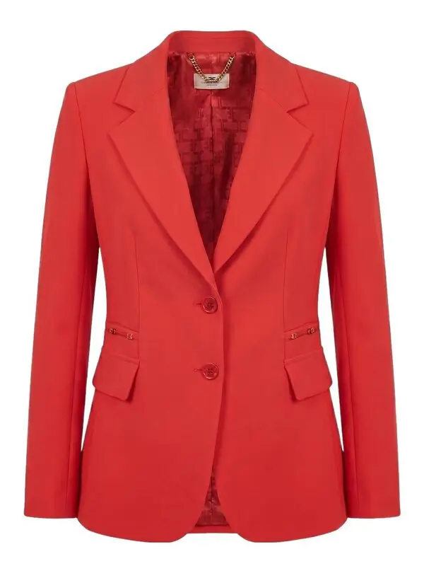 Elisabetta Franchi Long Sleeve Blazer - Red