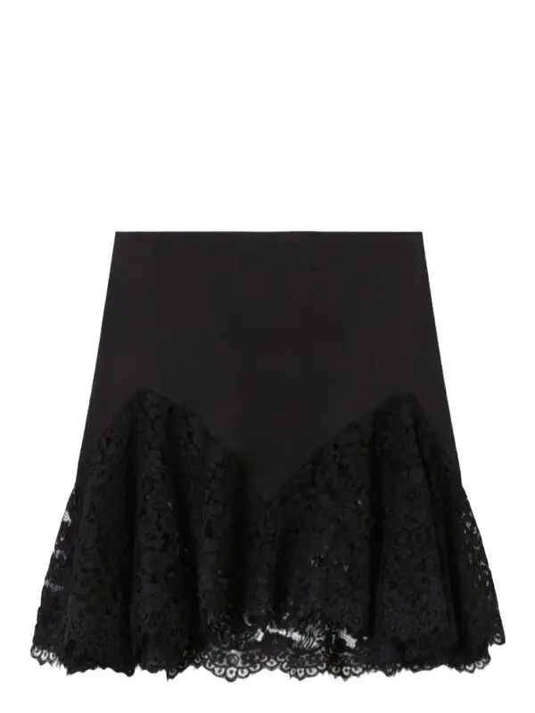 Stella McCartney Lace-trim Flared Mini Skirt - Black