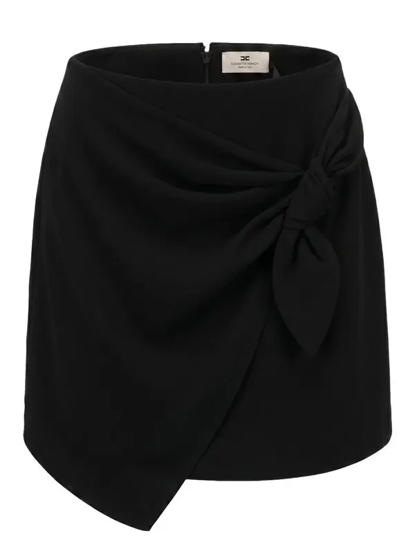 Elisabetta Franchi Knot-detail Asymmetric Skirt - Black