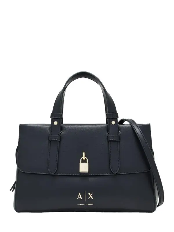 Armani Exchange Tote Shopping Bag With Coated Exterior - Black