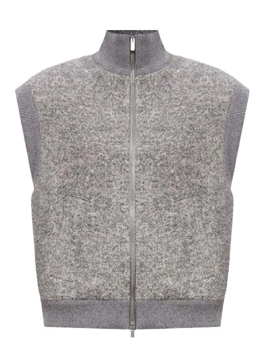 Peserico Sequined Zip-up Gilet - No