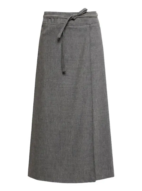 Peserico A-line Skirt With Detachable Belt - Black